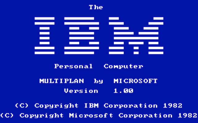 IBM Multiplan 1.00 | PCjs Machines